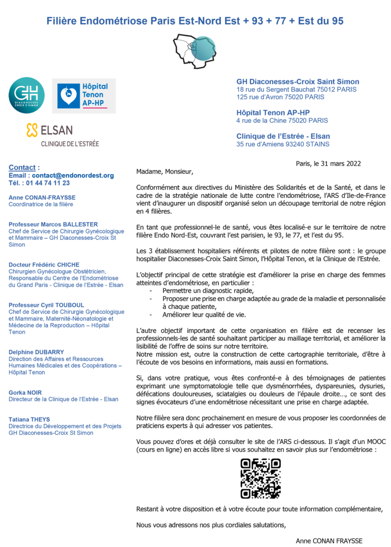 Courrier praticiens de ville QR code mars 2022 - CPTS Paris 19